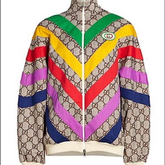 Gucci | Jackets & Coats | Gucci Technical Gg Rainbow Track Jacket | Poshmark